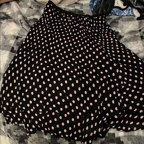 Style & Co. | Skirts | Polka Dot Black And Pink Skirt Brand New | Poshmark